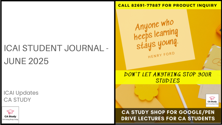 ICAI Student Journal | CA Study Web